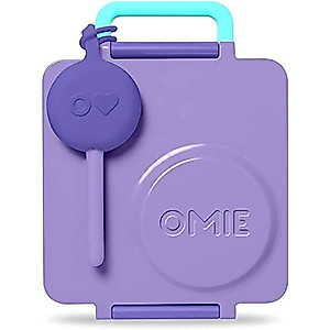 OmieBox Deluxe Bundle Set - Insulated Bento Lunch Box With Thermos PLUS Reusable Fork and Spoon with Case - (Purple)