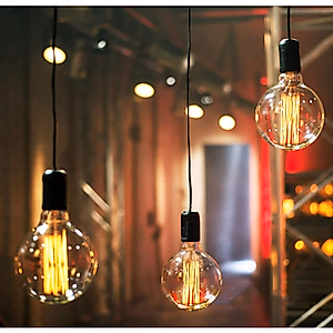 EX ELECTRONIX EXPRESS 4 Pack of Dimmable G80 Vintage Edison Light Bulbs, 360 Degree Beam Angle 60W Incandescent Bulbs, 2200K Amber Glow, 110-130 Volts, E26 Medium Base for Home Light Fixtures