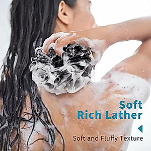 FARMOGA Bath Sponge Shower Loofah Soft Mesh Body Wash Scrubber Exfoliator Puff Shower Sponge Essential Skin Care for Women & Men Bathing Tool