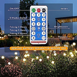 8 Pack Solar Firefly Lights Outdoor, 8 LED Swaying Firefly Garden Lights with Remote Control, 8 Flashing Modes, Waterproof Solar Powered Fairy Lights Outdoor for Landscape Yard Patio Pathway Lawn