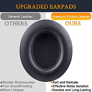 SoloWIT Replacement Ear Pads Cushions for Beats Studio 2 & Studio 3 Wired & Wireless Headphones, Earpads with Soft Protein Leather, Noise Isolation Memory Foam, Added Thickness - Titanium