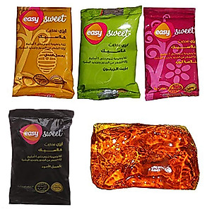 EG Easy Sweet Packets Hair Removal Wax Waxing Sugar Sugaring Paste Honey 100% Natural All Essence All Body Parts All Hair Types Bikini Brazilian Underarms Face Easy to Prepare (12 Packs Total 21 oz)