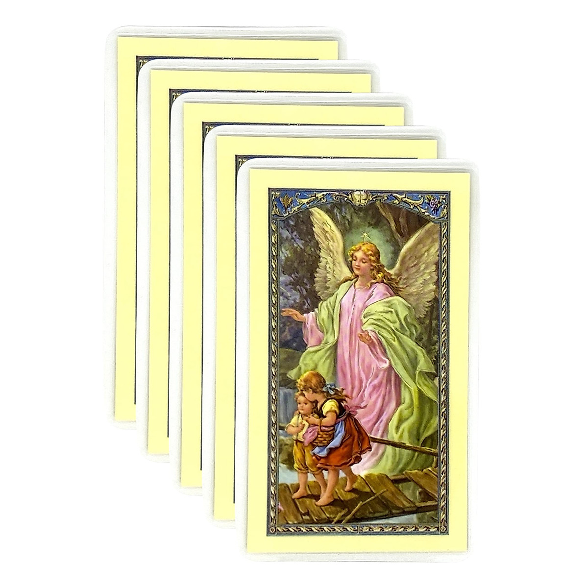 Prayer to Your Guardian Angel Laminated Holy Card Set of 5
