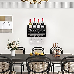 AOAOPQ Floating Shelves for Wall Mounted with This is Us Stem Glass Holder Hanging Wine Holder Wine Bathroom Shelf Bedroom Kitchen Farmhouse Small Wine Racks Shelf Wash White