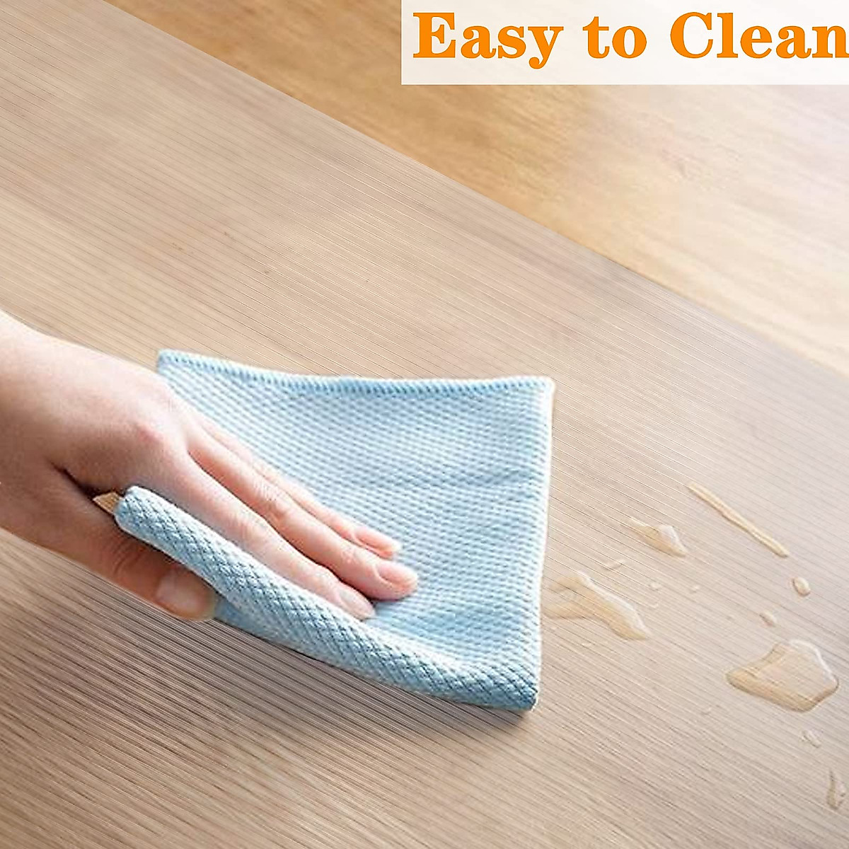 DEAYOU 2 Roll Clear Shelf Liner, 12"x 40 FT EVA Nonslip Drawer Liner, Non-Adhesive Kitchen Liner, Waterproof Pantry Fridge Liner, Oilproof Grip Liner Mat Protector for Table, Rack, Cuttable, Washable