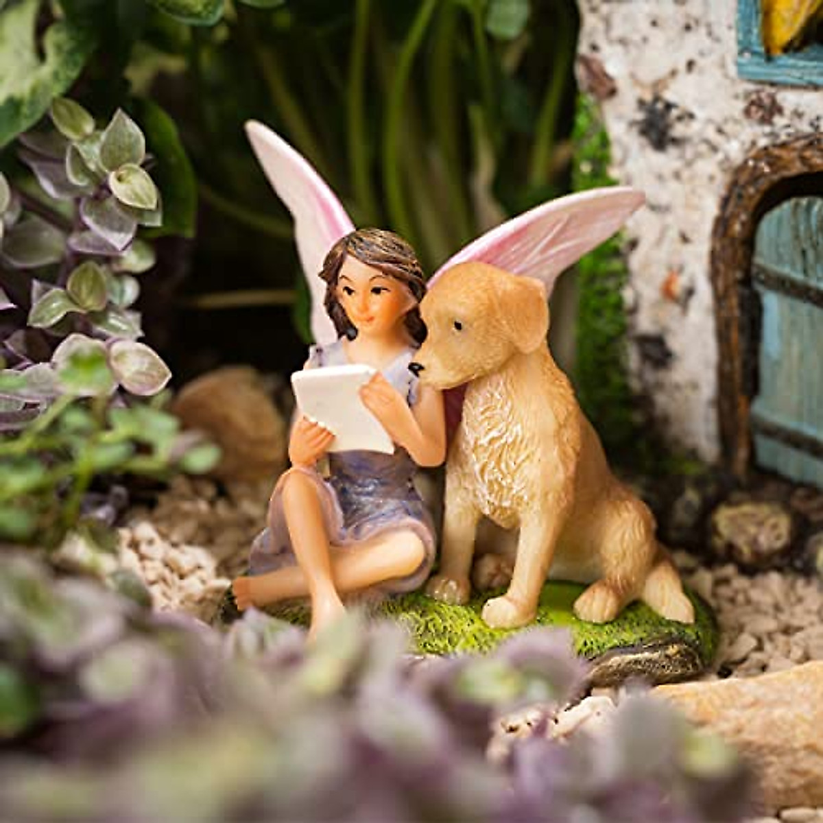 PRETMANNS Fairy Garden House Kit - Fairy Garden Accessories Outdoor - Fairy House & Fairies for Fairy Garden – Fairy Houses for Gardens Outdoor - Fairy House is 6” High 4 Piece Kit for Adults