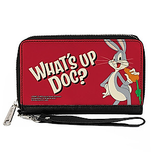 Buckle-Down Women's PU Zip Around Wallet Rectangle-Bugs Bunny, 7.5"x4.5"