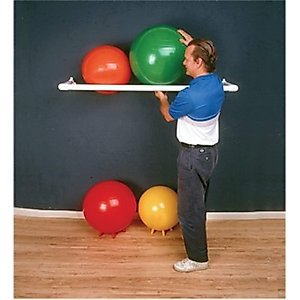 CanDo 30-1831 Inflatable Exercise Ball, Accessory, PVC Wall Rack, 1 Shelf, 64" x 18" x 2"
