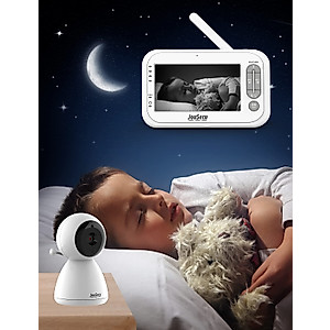 Baby Monitor with 2 Camera and Audio 4.3" LCD Split Screen 1000ft Range Rechargeable Battery 2-Way Audio Baby Crying Detection Night Vision Temperature Detection (No Remote pan-tilt-Zoom Function)