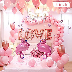 BEISHIDA 50Pcs Light Pink Party Balloons 5 Inch Light Pink Balloon Matte Latex Ballon White Round Balloons for Party Birthday Wedding Graduation Anniversary Baby Shower