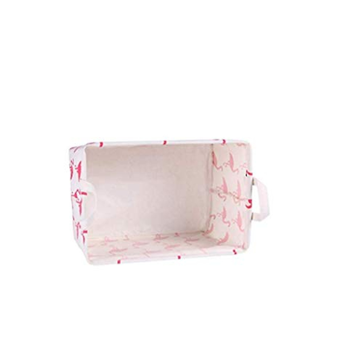 Flamingo Rectangular Storage Basket, Collapsible Storage Basket, Waterproof Coated Storage Box with Handle. Used to Organize Children's Toys and Clothing, Books, Gift Baskets