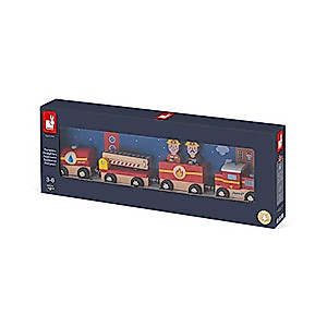 Janod Story Box - Firefighter Train - 6 Piece Set - Ages 3+ J08590