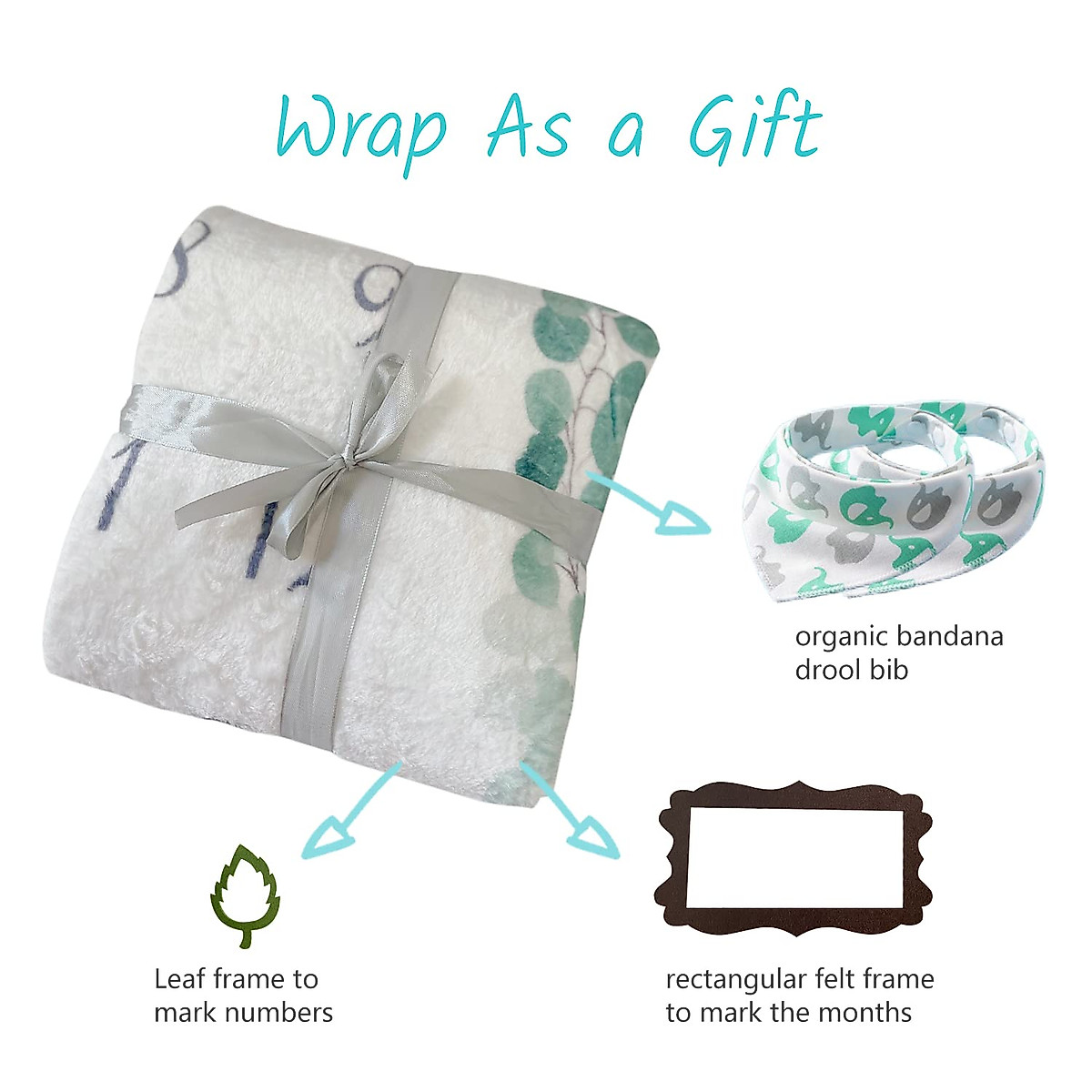 Vlokup Twins Baby Milestone Blanket for Boys & Girls, Premium Flannel Photography Background Prop Blankets, Neutral Boho Floral…