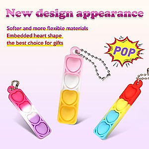 100Pcs Valentines Mini Pop It Fidget Toys Bulk Party Favors for Kids Pop Keychain Sensory Toys Bag Fillers Pop Toddler Carnival Treasure Easter Classroom Prizes Stress Reliever Anti-Anxiety Toy