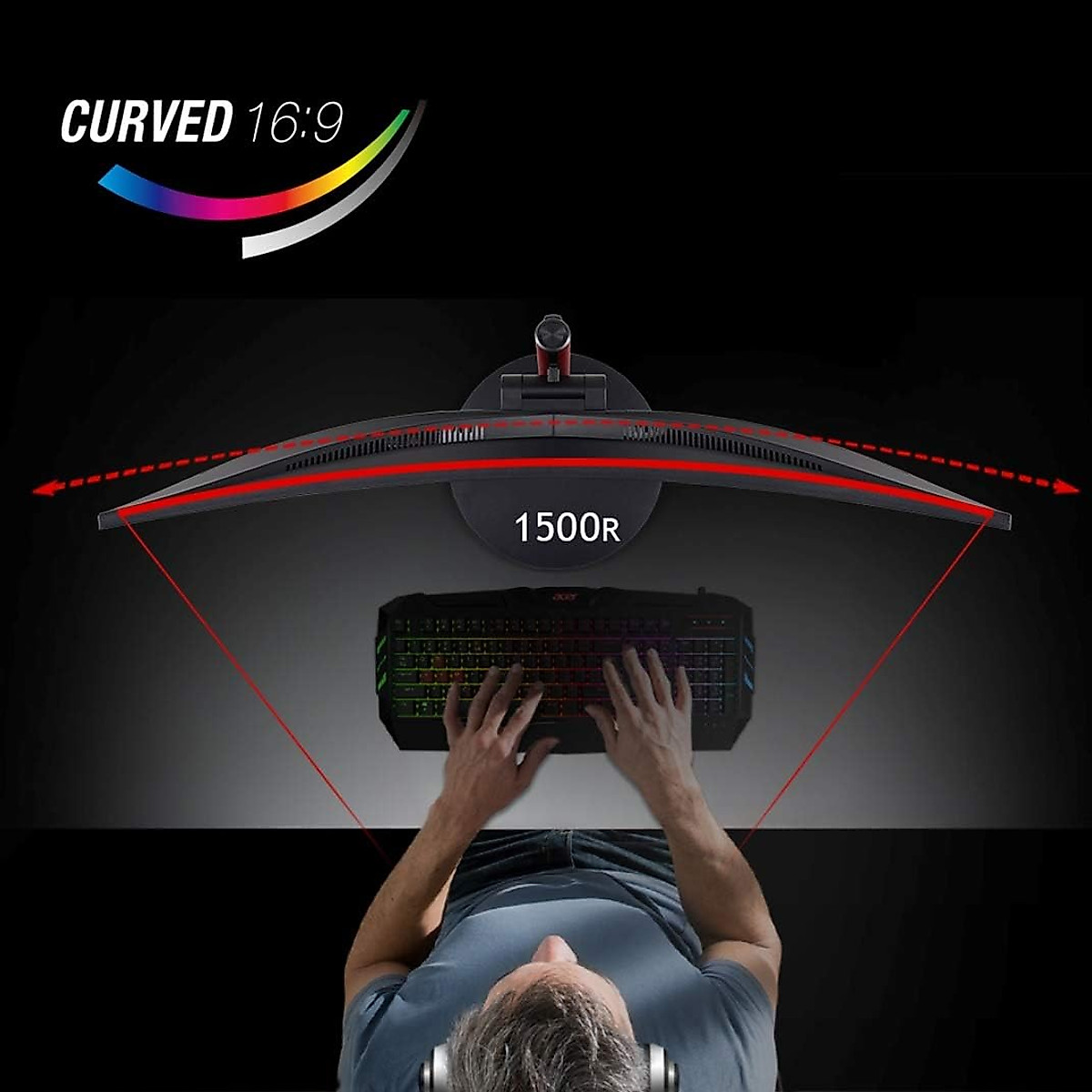 Acer Nitro XZ322Q Pbmiiphx 31.5" 1500R Curved Zero-Frame Full HD (1920 x 1080) Gaming Monitor with AMD FreeSync Technology | 165Hz | 1ms VRB | DisplayHDR 400 (Display Port & 2 x HDMI Ports)