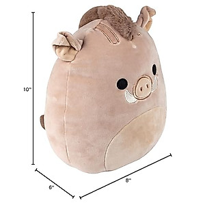 Squishmallows Original 10-Inch Warren The Boar - Official Jazwares Plush - Collectible Soft & Squishy Stuffed Animal Toy - Add to Your Squad - Gift for Kids, Girls & Boys