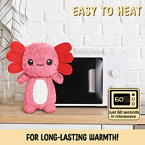 Axolotl Microwavable Unscented Heating Pad for Women and Kids- Cute Soft Cozy Pillow Plush Heatable Warm Stuffed Animals - Kawaii Hot and Cold Plushie Food Toy - Axolotl Gifts for Girls and Boys