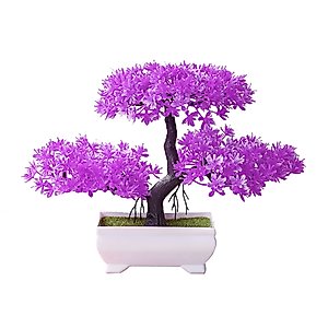 C-LARSS Bonsai Tree Nice-Looking Simulation Welcoming Pine Bonsai for Park Rose Red
