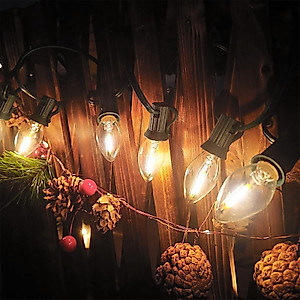 CHYSUPER 25 Pack C7 Replacement Bulbs, LED Night Light Bulb, C7 Christmas Light Bulbs Clear Halloween Replacement Bulbs for Outdoor String Lights, C7 LED Light Bulbs, E12 Candelabra Base, Warm White