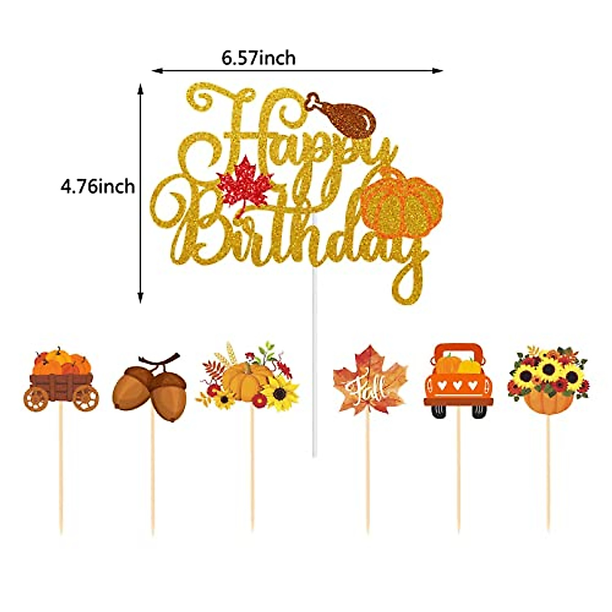 Pumpkin Party Decorations Kit Happy Birthday Pumpkin Banner Autumn Cake Topper Latex Balloon for Fall Birthday Baby Shower Thanksgiving