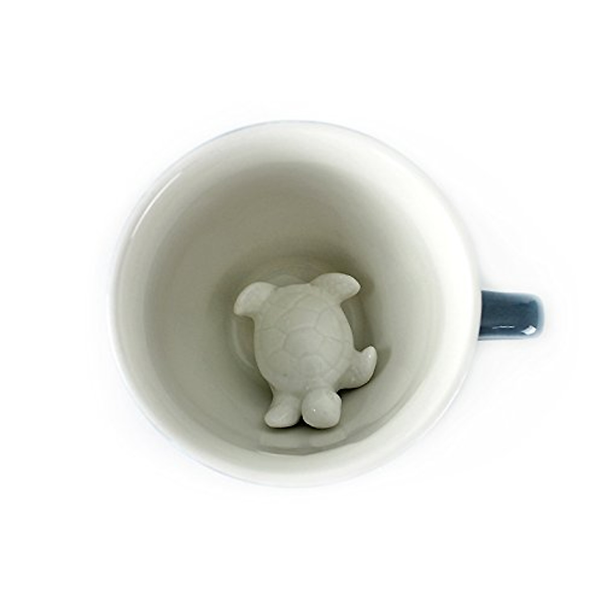 Creature Cups Turtle Ceramic Cup (11 Ounce, Wedgewood Blue Exterior) - Hidden Sea Animal Inside - Birthday, Holiday & Housewarming Gift for Ocean and Coffee & Tea Lovers