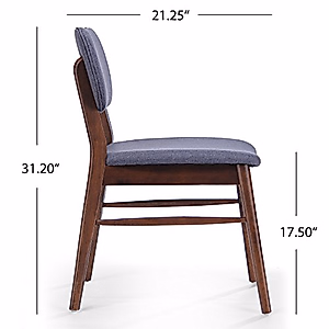 Christopher Knight Home Colette Fabric Dining Chairs, 2-Pcs Set, Charcoal