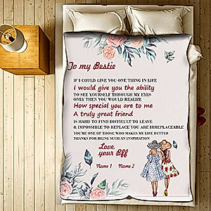 Launchigo Customized to My Bestie Blanket from Best Friend. BFF Soft Fleece Throw Blanket, Gift for Birthday, Christmas & Friendship Day.[Custom] (to My Bestie-from BFF 03, 50" X 60")