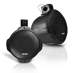 6.5 Inch Dual Marine Speakers - 2 Way IP44 Audio Stereo Sound System with 200 Watt Power - 1 Pair & Marine Bluetooth Stereo Radio - 12v Single DIN Style Boat in Dash Radio Receiver System