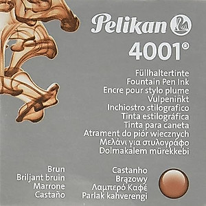 Pelikan 4001 Bottled Ink for Fountain Pens, Brilliant Brown, 30ml, 1 Each (311902)