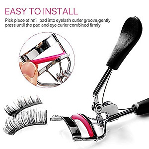 80 Pieces Eyelash Curler Refills Pads Soft Curler Replacement Refills Pads for Universal Eyelash Curler (Rose Red, Purple, Pink and Dark Rose Red)