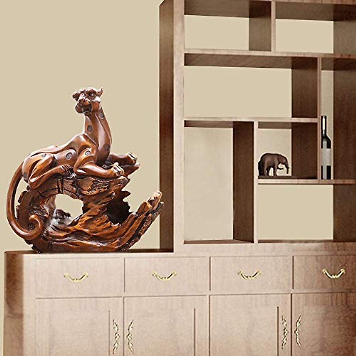 PIBM Stylish Simplicity Wine Racks Free Standing Decor,Retro Resin Craft,Animal Ornament Statue,Wine Racks Floor,Fashion Home Decor Centerpiece(31 * 13 * 30Cm)