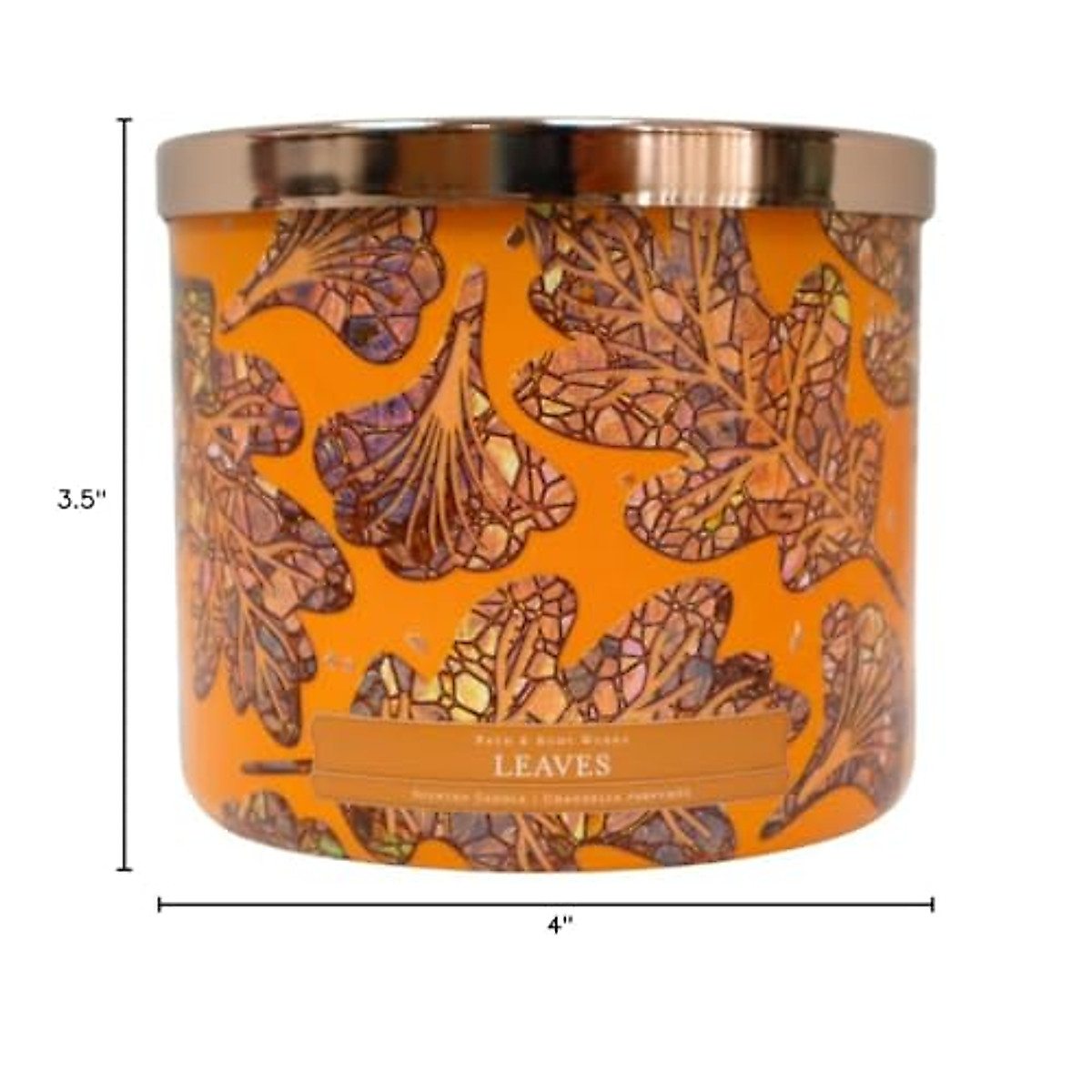 Bath & Body Works Leaves 3-Wick Scented Candle 14.5oz, Orange