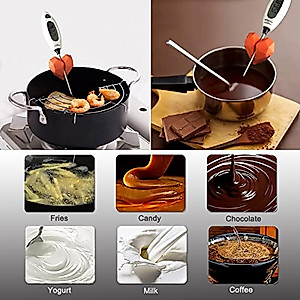 2Pcs Silicone Non-Scratch Pot Clip, Candy Thermometer Pot Clip for Candy Making, Hand-Free Holder to Measure Temperature of Candy, Oil, Milk, Chocolate, Candle, Deep Fryer and Cooking Melting Pot