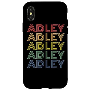 iPhone X/XS Womens Adley Wordmark Pattern Personalized Name Retro Case