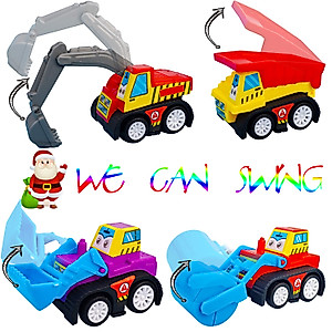 Tonmp Pull Back Vehicle Car, 12 Pack Assorted Mini Construction Plastic Vehicle Set, Pull Back Truck and Car Toys for Boys Kids Child Party Favors,Pull Back and Go Car Toy Play Set