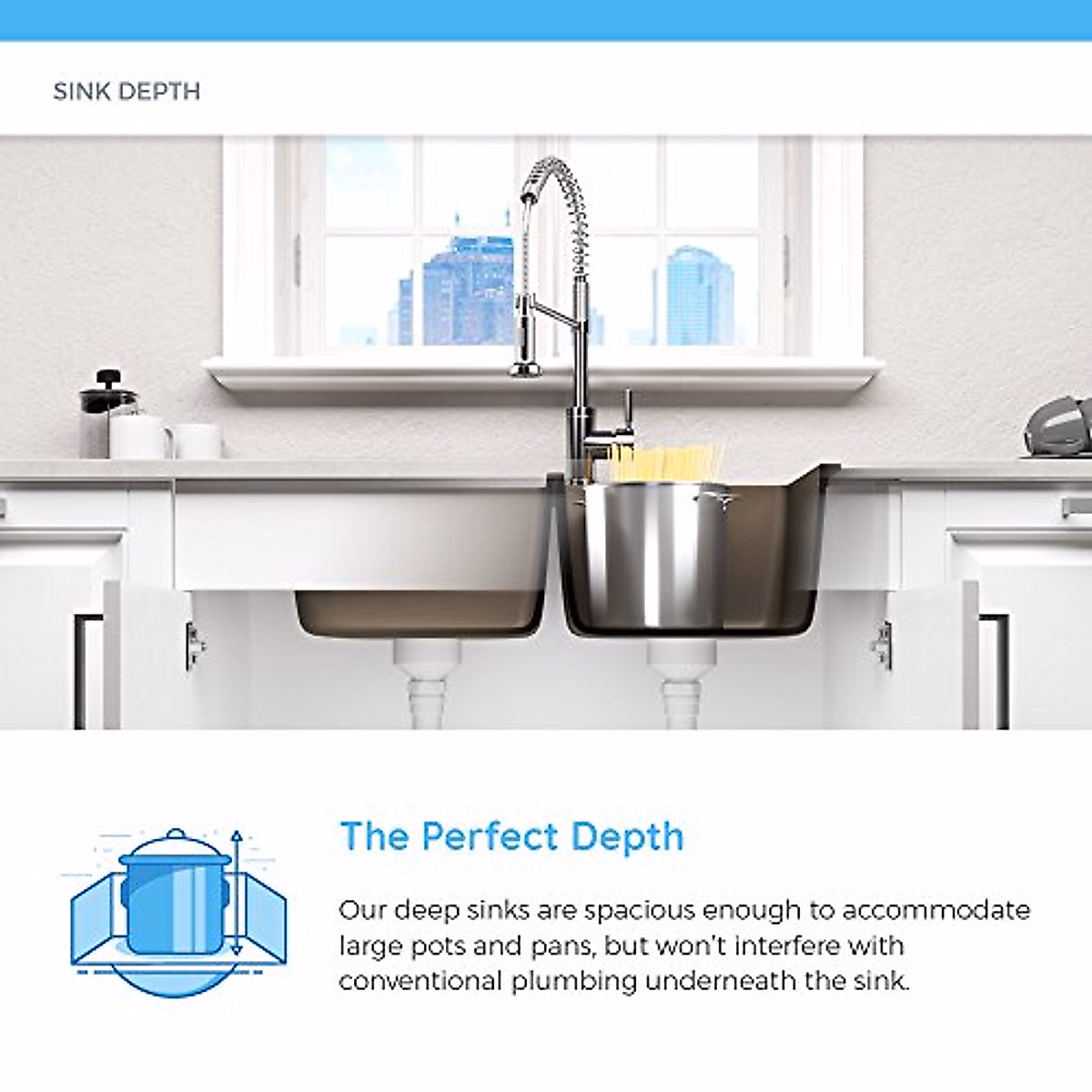 MR Direct 808-BL-CST Black Dual-Mount Granite 21-5/8 in. Single Bowl Kitchen Sink Matching 1 Colored Strainer