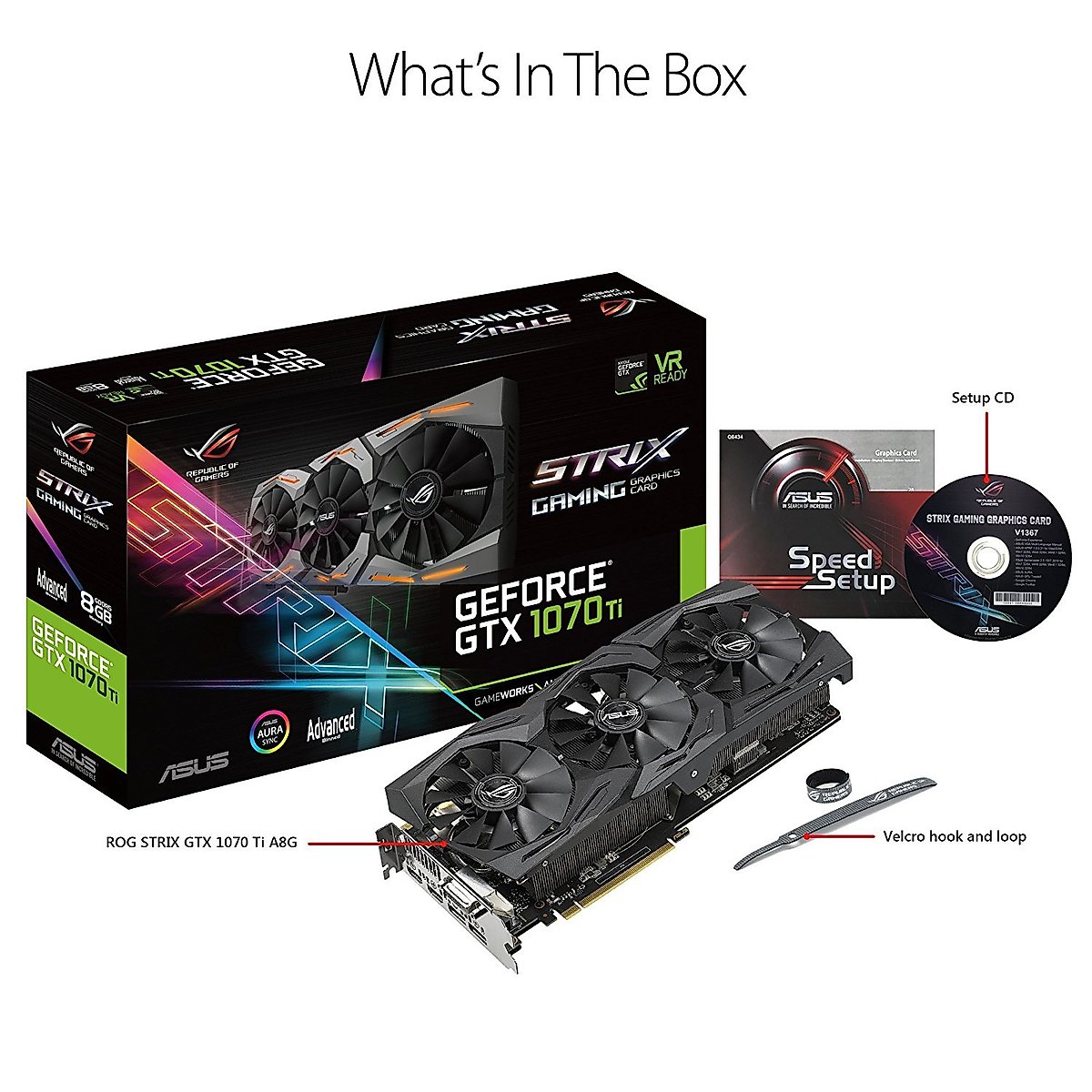 ASUS ROG Strix GeForce® GTX 1070 Ti 8GB GDDR5 Advanced Edition VR Ready DP HDMI DVI Gaming Graphics Card (ROG-STRIX-GTX1070TI-A8G-GAMING)