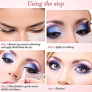 600 Pieces Eyeshadow Pad Shield Eyeshadow Patches White Eyeshadow Stencils Under Eye Pads Prevent Makeup Residue for Eyelash Extensions Lip Makeup, Half-Moon Shape