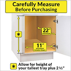 Lynk Professional® Slide Out Cutting Board, Bakeware, and Tray Organizer - Pull Out Kitchen Cabinet Organizer - 10 inch wide x 21 inch deep - Chrome