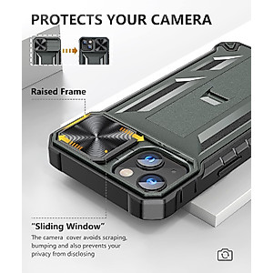 SOiOS for iPhone 13 iPhone14 Case with Stand: iPhone 13 iPhone14 Cover with Kickstand | Shockproof Military Grade Protective Cell Phone Case | TPU Durable Rugged Bumper Textured Matte Hybrid Design