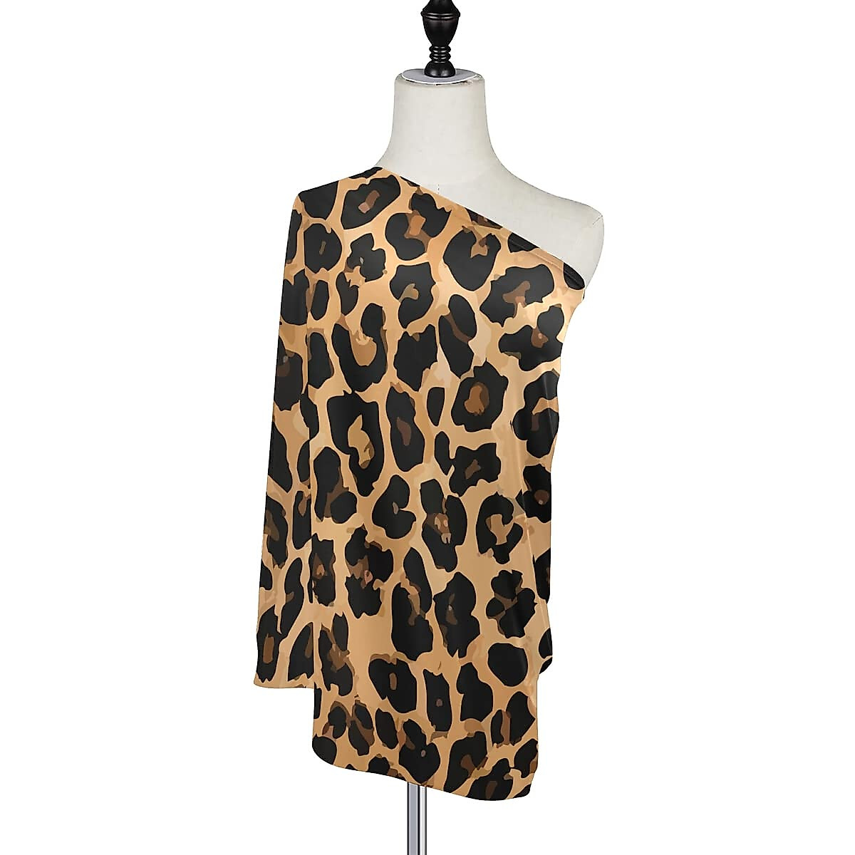 Leopard Skin Baby Car Seat Covers Canopy Nursing Cover Breastfeeding Scarf Soft Breathable Stretchy Coverage Infant Stroller Cover Multi Use for Boys Girls Babies