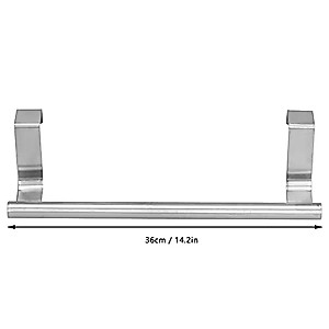 2PCS Metal Towel Bar Kitchen Cabinet Towel Rack Hang on Inside or Outside of Doors Kitchen Cabinet Towel Holder for Hand Towels Dish Towels Tea Towels(36cm)