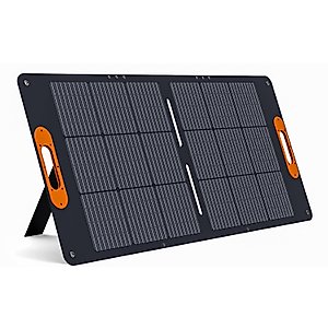 ALLWEI 100W Portable Solar Panel for 300/500 Power Station Solar Generator, 18V Foldable Solar Battery Charger with Adjustable Kickstand, Waterproof IP68 for Camping Trip Outdoor RV Blackout