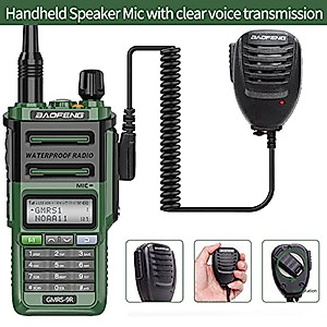GMRS Radio Baofeng GMRS-9R 5W Rechargeable Two Way Radio for Adults,Waterproof IP67,NOAA Scanning&Receiving with Extra Original Battery,Programming Cable,Tactical Antenna,Speaker Mic,Tactical Bag