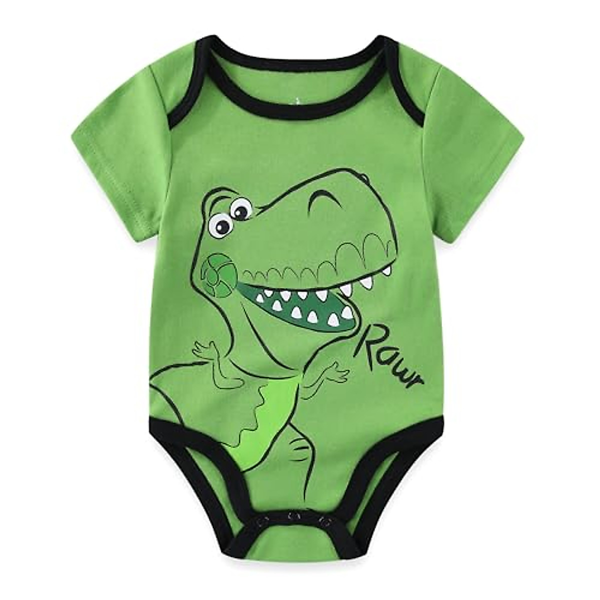 Disney Toy Story Woody, Buzz Lightyear and Rex Boys 3 Pack Bodysuit Creeper for Newborn and Infant