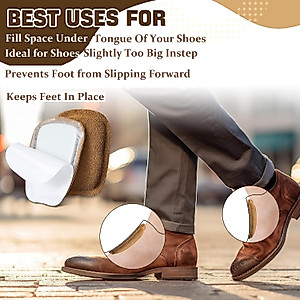 pedag Supra | German Handmade Shoe Tongue Pads | Soft Suede Leather and Memory Foam Shoe Padding | Solves Loose Shoes Problem | 1 Pair, Large/X-Large Size