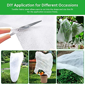 Toolifer Plant Covers Freeze Protection, 10x50FT Rectangular Plant Blanket for Winter, Reusable Floating Row Fabric Cover Frost Cloth for Snow Sleet Wind Pest Protection(No Frame or Hoops Include)