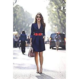 VOCHIC Wide Elastic Plus Size Belt for Women Cinch Waist Belt Stretch Waistband, Red, XL(33"- 42")