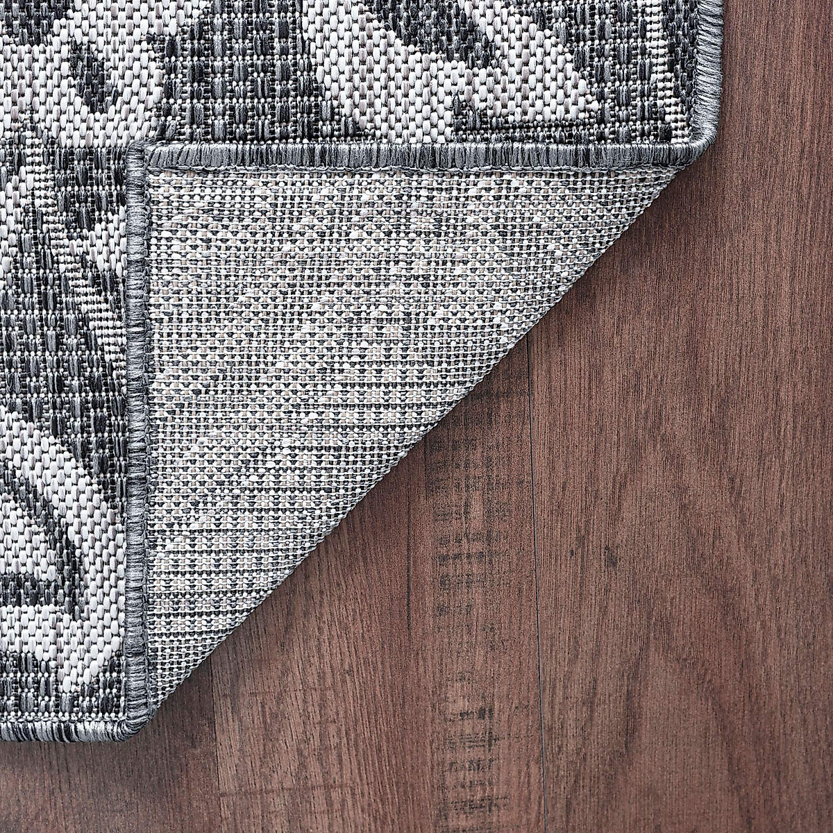 Charcoal Jute Water Resistant Large Indoor Outdoor Rug 5x7 for Patio Entryway Deck Garden Outside Porch Hallway Entry Way Area - Waterproof Living Room Bedroom Kitchen Carpet Alfombras para Exteriores