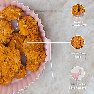 3 Pack Silicone Air Fryer Liners, Reusable Round Liners for 4-7 Qt Air Fryers, Heat Resistant, Food Safe Oven Accessories with Easy Cleaning, Replace Flammable Parchment Paper, 8 Inch Baking Pots